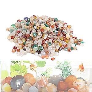 YUZUHOME Fish Tank Colorful Gravel, 0.4-0.7inch Colored Decorative Pebbles Polished Stones and River Rocks for Home Indoor Aquarium Decoration 1lbs