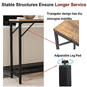 Yusong 71'' Long Console Table Sofa Tables Behind Couch, Narrow Entryway Table Skinny Tall Pub Bar Height Table for Living Room, Easy Assembly, Rustic Brown