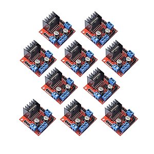 DEVMO 10 Packs L298N Motor Drive Controller Board Module Dual H Bridge DC Stepper Compatible with Ar-duino Electric Projects, Smart Car Robot