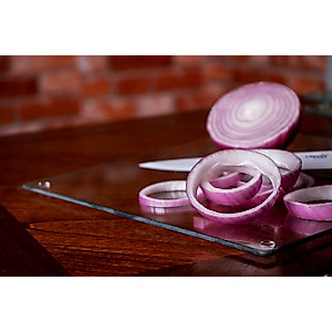 Clear Glass Cutting Board - Non-Slip, Shatter-Resistant, Durable, Stain-Resistant, and Dishwasher Safe - 12 x 15.75 inches