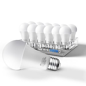 MASTERY MART A19 Light Bulbs, 100W Equivalent, 5000K Daylight White, E26 Base, 14W 1500 Lumens Led Bulbs, Non-Dimmable, Energy Star, UL Listed, Lighting for Bedroom Living Room Home Office-12 Pack