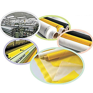 INTBUYING Silk Screen Mesh Screen Printing Mesh Fabric 200 Mesh (80T) Yellow 3 Yards Long 50 Inches Wide