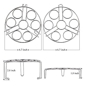 Aozita Stackable Egg Steamer Rack Trivet for Instant Pot Accessories - Fits 5,6,8 qt Pressure Cooker - 2 Pack Stainless Steel Multipurpose Rack