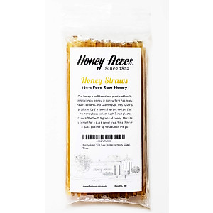 Honey Acres' Raw Unfiltered Honey Straws - USA Honey Sticks (Clover, 50 Count)