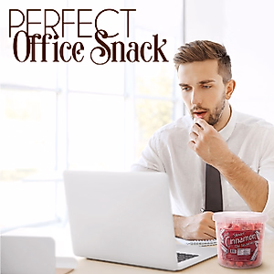 Stewart Old Fashioned Hot Cinnamon Flavored Pure Sugar Candy Puff Balls - Individually Wrapped Candy Snack, Fat-Free, Cholesterol-Free, Gluten-Free, Made in the USA - 27oz Tub