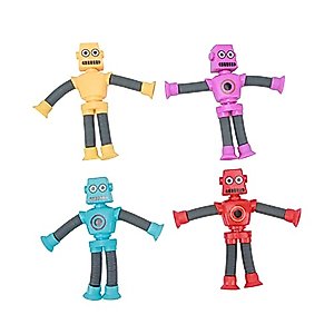 AMONIDA Robot Puzzle Toy with Stretch Tube, Telescopic Suction Cup Robot Toy Flexible for Home