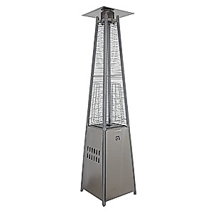 Touchstone Citadel™ 40,000 BTU Pyramid Outdoor Propane Patio Heater - 89 Inches Tall - Tempered Glass Quartz Tube - Built-in Tip/Tilt Auto Shut Off - Wheel Kit Included - 40001