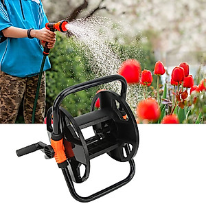 Qinlorgo Portable Hose Reel, Rope Hose Storage Stand, Water Hose Holder, Storage Rack, Abs Single Arm Tool for Garden Watering, Car Washing, Fire Fighting