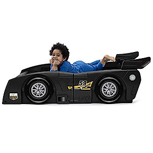 Delta Children Grand Prix Race Car Toddler & Twin Bed - Made in USA, Black