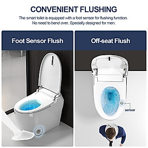 ZMJH 901 Smart Toilet with Bidet Built in, One Piece Elongated Toilet, Dryer and Warm Water, Heated Seat, Auto Flush, Soft Close Seat, Remote Control