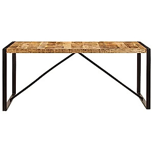 YPWRENH Rectangular Wooden End Table Dining Table Solid Rough Mango Wood 70.9" for Dining Room, Kitchen or Living Room