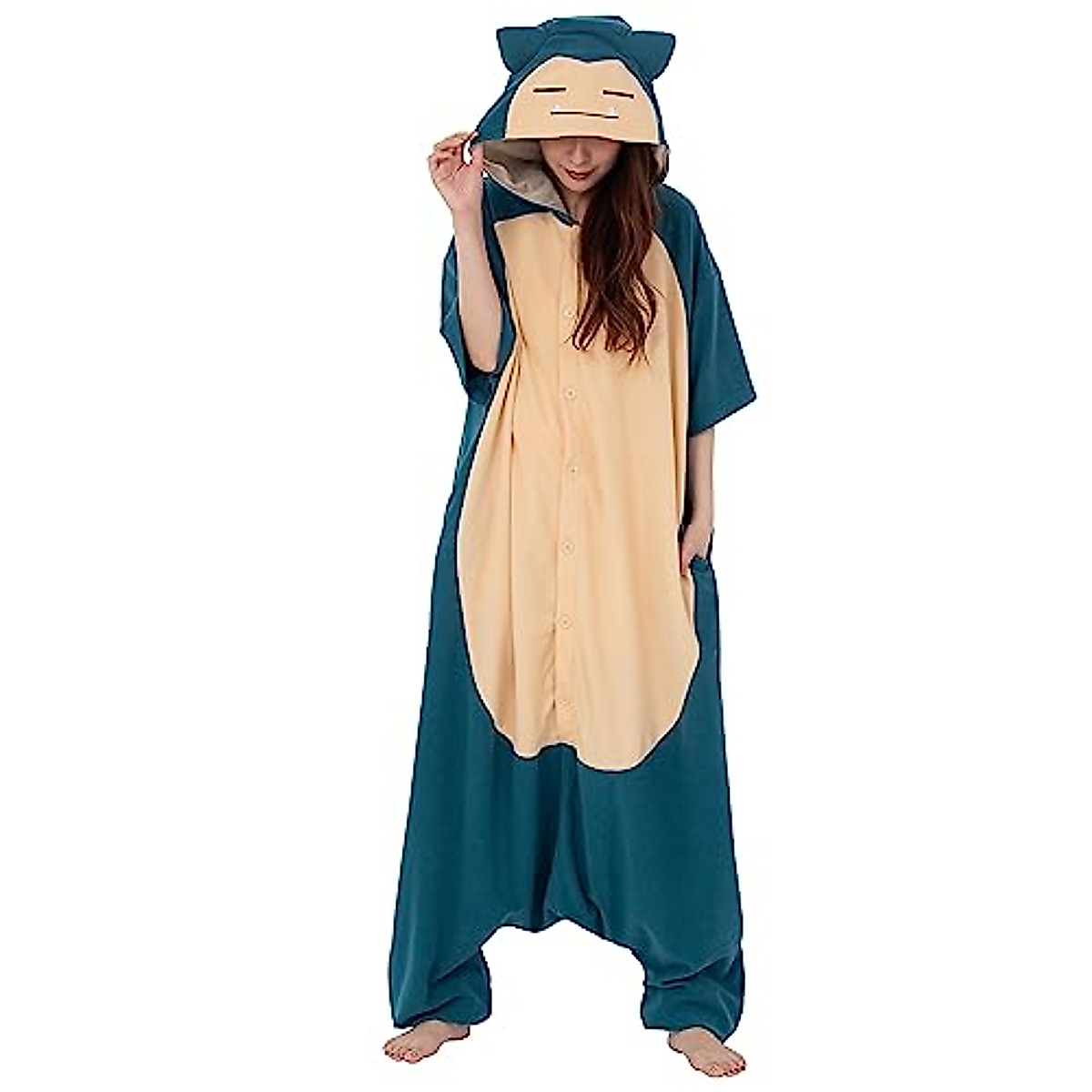 SAZAC Kigurumi - Pokemon - Snorlax - Summer Onesie Jumpsuit Halloween Costume (X-Large)