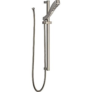 Delta Faucet 4-Spray H2Okinetic Slide Bar Hand Held Shower with Hose, Stainless 51552-SS