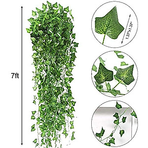 COCOBOO 15pcs 105 Feet Vines for Bedroom, Fake Ivy Vines with Fake Leaves, Artificial Plants Ivy Greenery Garland for Home Decorations Indoor, Wedding Party Garden Aesthetic Decorations