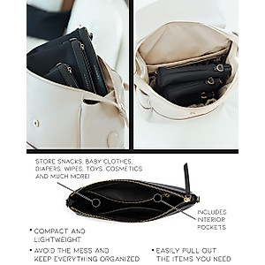 MIA + SOPHIA Diaper Bag Organizing Pouches 5 Piece Set - Baby Diaper Clutch, Crossbody Bag, Travel Diaper Bag Organizer Pouches - Black