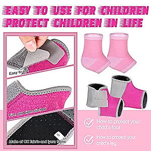 2 Pairs Kids Ankle Brace Set Foot Support Stabilizer Wraps Protector Guard Knitted Ankle Sleeve Sock Support Ankle Support Pink Ankle Brace for Kids Ankle Compression Socks for Injury Prevention