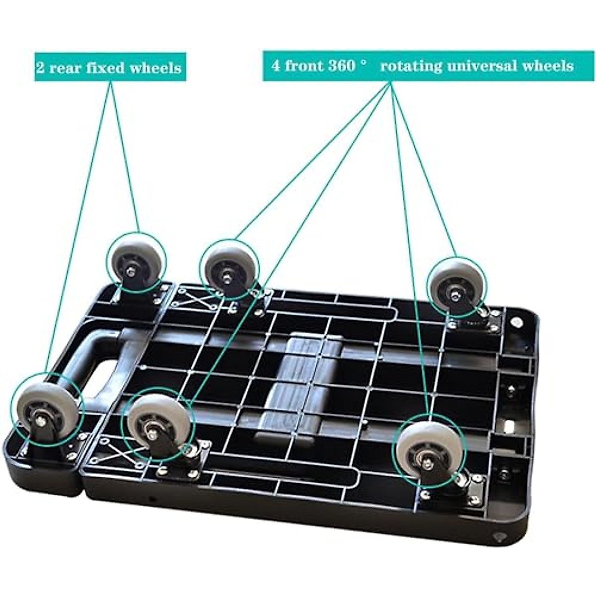 Platform Truck Portable Platform Truck Metal Flat Handtruck Load 110lb Folding Push Cart Small Moving Dolly Cart for Household Luggage Cart Reliable