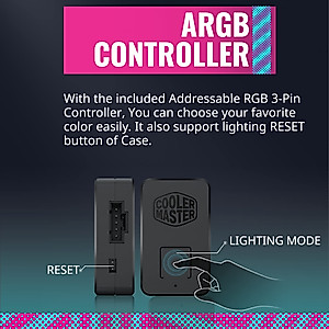 Cooler Master SickleFlow 120 V2 ARGB 3in1 Square Frame Fan, ARGB 3-Pin Customizable LEDS, Air Balance Curve Blade, Sealed Bearing, 120mm PWM Control for Computer Case & Liquid Radiator