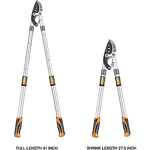 AIRAJ 27-41'' Extendable Anvil Loppers Heavy Duty with Compound Action, Tree Trimmer with 2 Inch Cutting Capacity, Chops Thick Branches Ease,Heavy Duty Tree Pruner with SK5 Spare Blade