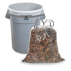 Aluf Plastics 39 Gallon 1.0 MIL Clear Drawstring Trash Bags - 33" x 40" - Pack of 70 - For Lawn & Leaf