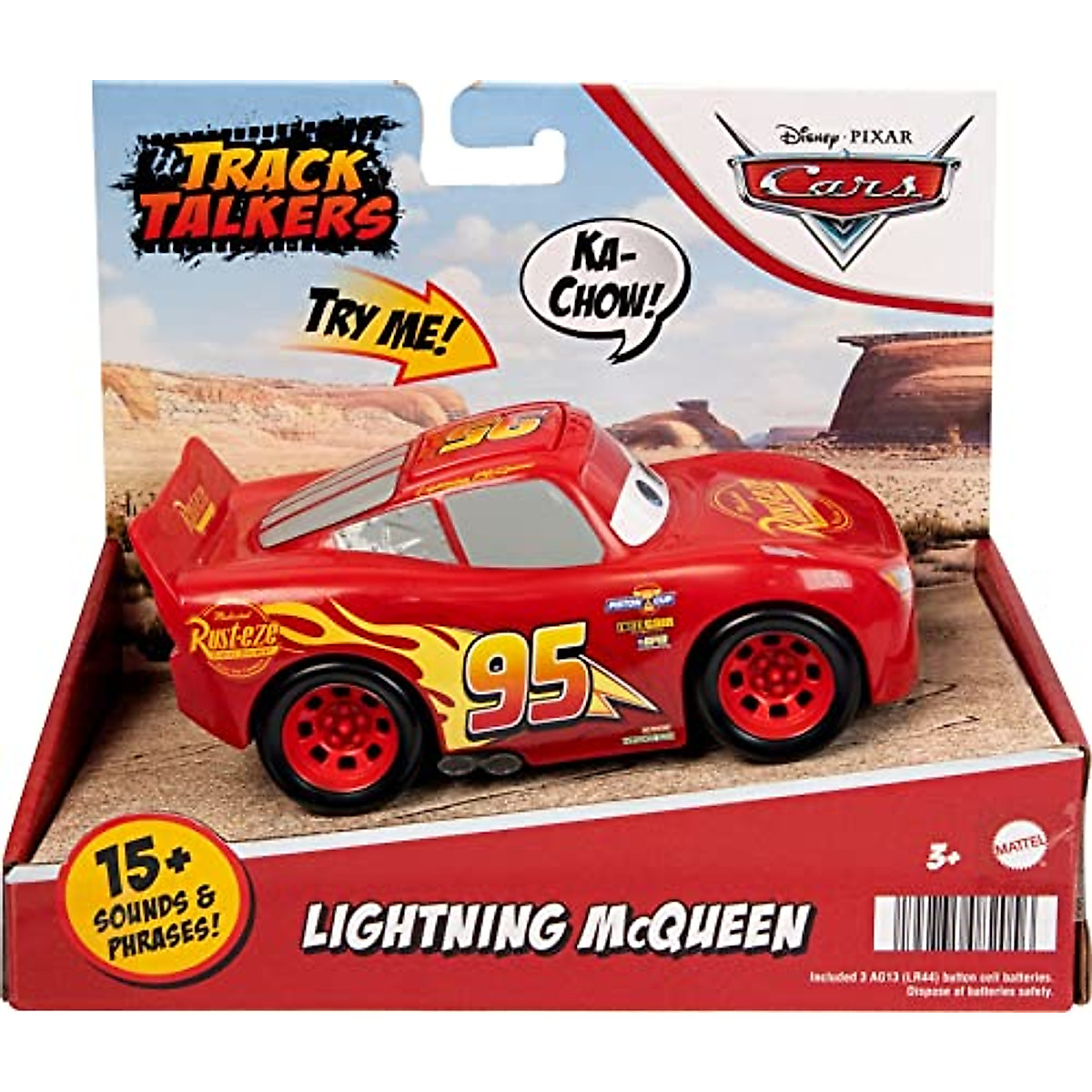 Mattel Pixar Track Talkers Toy Vehicles, Lightning Mcqueen Talking Car, Collectible Character Car, 5.5-Inch