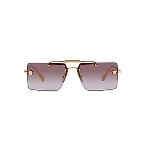 Versace Woman Sunglasses Gold Frame, Violet Gradient Lenses, 60MM