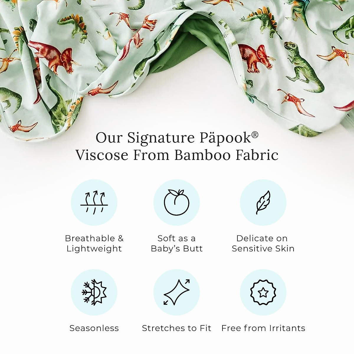 Posh Peanut Viscose from Bamboo Baby Pajamas & 2 Way Zipper Sleepers with Designer Footie Grips - All-Day Baby Clothes or PJs (6-9 Months) Safari Animals