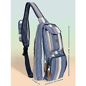 Ocean Pacific Crossbody Sling Bag for Everyday Use, Travel, Work - Casual Daypack for Men Women (Navy)