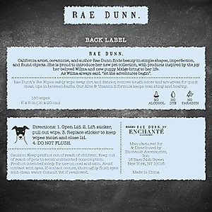 Rae Dunn Pet Wipes, Alcohol Free with Aloe and Vitamin E, Coconut Vanilla, 150 Count
