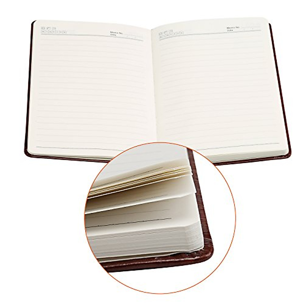 Kesoto A5 Classic Ruled Leather Hardcover Writing Notebook 5.7'' x 8.5'' Lined Journal Diary with Elastic Closure and Expandable Paper Pocket (200 Pages)