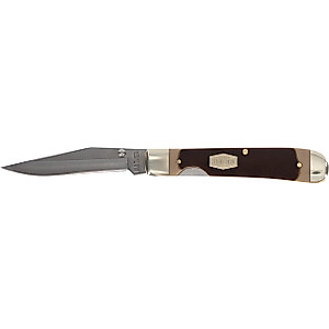 Old Timer 294OT Liner Lock Trapper 7.2in Traditional Pocket Knife with 1 High Carbon Stainless Steel Clip Point Blade, Pocket Clip, and Ergonomic Sawcut Handle for Hunting, Camping, EDC, and Outdoors