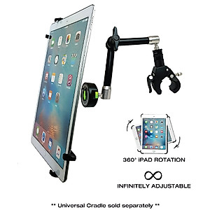 MYGOFLIGHT Flex Yoke Articulated Arm Sport Mount and Universal Cradle Kit for Any 7”-11” iPad Mini Air Pro Android Tablet PC Airplane Car RV Truck Boat Steering Wheel Dash Mounting