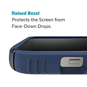 Speck iPhone 14 & iPhone 13 Case - Drop Protection, Scratch Resistant, Dual Layer Slim Phone Case for 6.1 Inch iPhones 14 - Built for MagSafe - Presidio2 Grip - Coastal Blue/Black/White