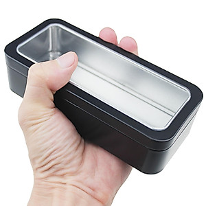 Goodma 7Pcs Rectangle Metal Tins Containers with Lids Mini Storage Canister Jars Set for Home Kitchen, Office and School Supplies, 5.9" x 2.75" x 1.57" (Black)