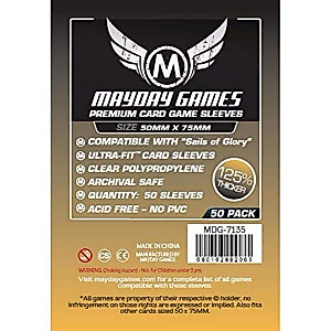 Mayday Games Unbekannt Sails of Glory Sleeves (50 x 75 mm) 50 Premium