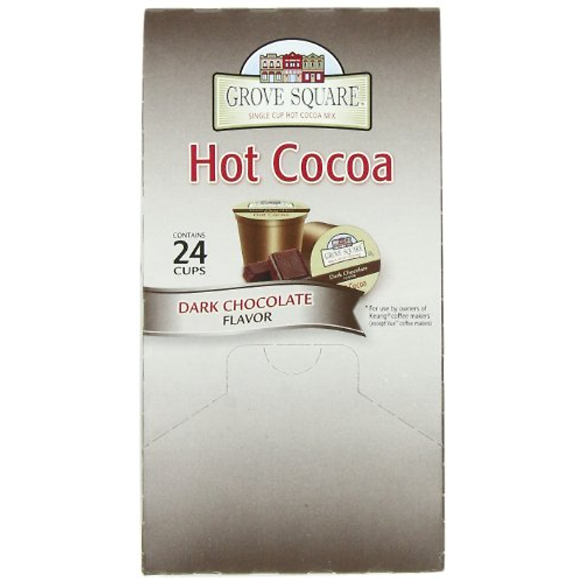 Grove Square Hot Cocoa Pods, Dark Chocolate, Single Serve (Pack of 24) (Packaging May Vary)