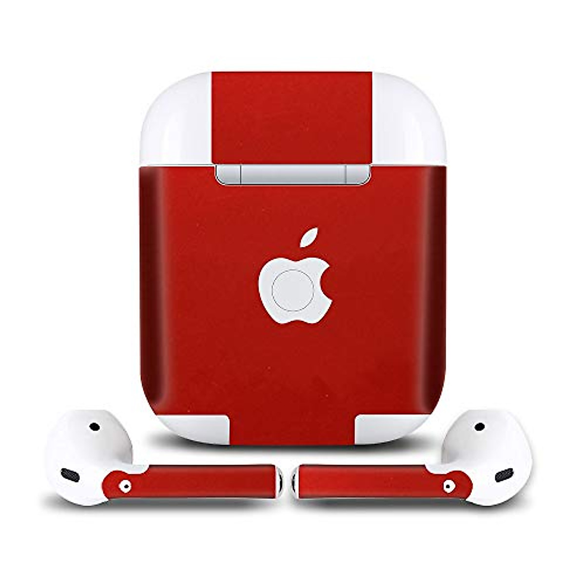 IPG for AirPods 1-2 Stickers Wraps Adhesive Decal Skin for case and Ear Pieces Protective and Decorative Set (Red Pearl)