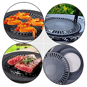 LABRIMP Round Enamel Baking Tray and Frying Pan Creative Double Roasting Bakeware for Home Cooking Compatible with Air Fryers Ideal for Baking and Grilling