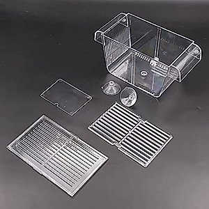 TechnologyMatter Fish Breeder Box Aquarium Divider Tank Fish Shrimp Guppy Clownfish Breeding Hatchery (Small)
