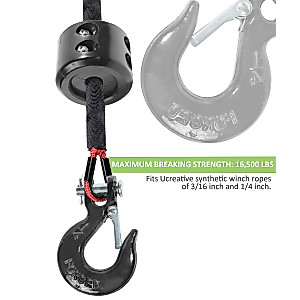 RACOONA Winch Hook,Chain Hook,1/4 inch Clevis Slip Hook with Safety Latch,Car Accessories Heavy Duty Safety Chain Hook,Forged Steel Towing Winch Hook for ATV UTV,Fit 3/16” 1/4” Synthetic Winch Rope