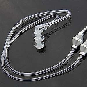 RICH IStereo Ear Headphones,Air Tube Anti-Radiation Headsets Earphone,in Ear Stereo Noise Isolating Anti-Radiation Earbuds with Microphone for Mobile Phone Black