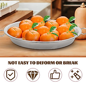 Luxshiny 2PCS Stainless Steel Roasting Pan, Pizza Cake Baking Tray Round Roaster Pan Stainless Steel Drip Pan for Turkey Baking,Roast Chicken