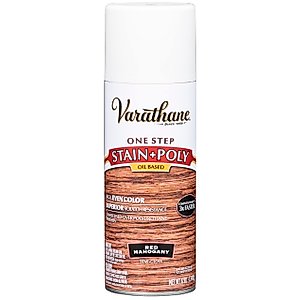 Rust-Oleum 243867 Spray Oil-Based Stain + Poly, Red Mahogany, 12 Ounce