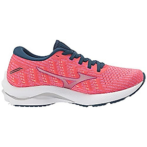 Mizuno Women's Wave Rider 25 WAVEKNIT™ | neutral Support Running Shoe |Eco Friendly Materials | Waveknit- Cayenne/Phlox Pink | US 8.5