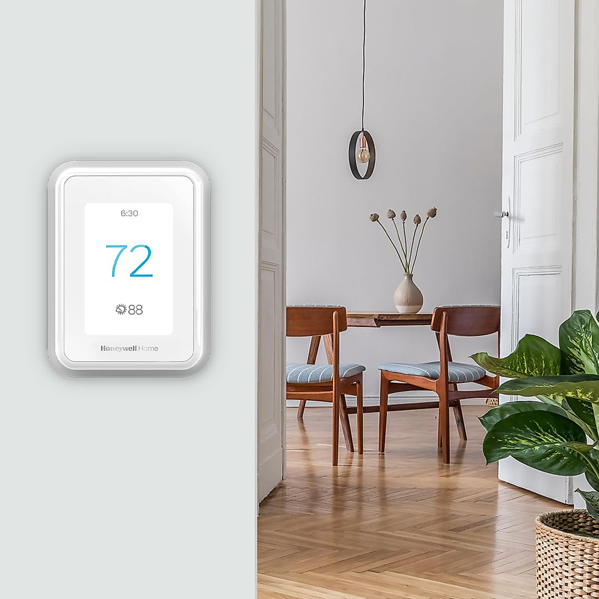 Honeywell Home T9 WiFi Smart Thermostat, Smart Room Sensor Ready, Touchscreen Display, Alexa and Google Assist