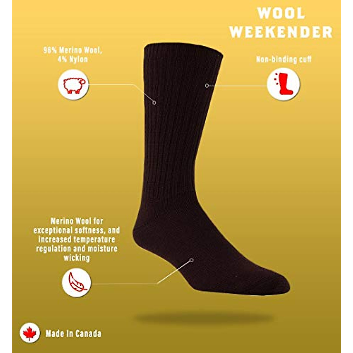 J.B. Field's Wool Weekender 96% Merino Wool Non-binding Casual Socks (3 Pairs) (Large (8-12 Shoe), Assorted (Lt. Brown/Mid-Grey/Natural))