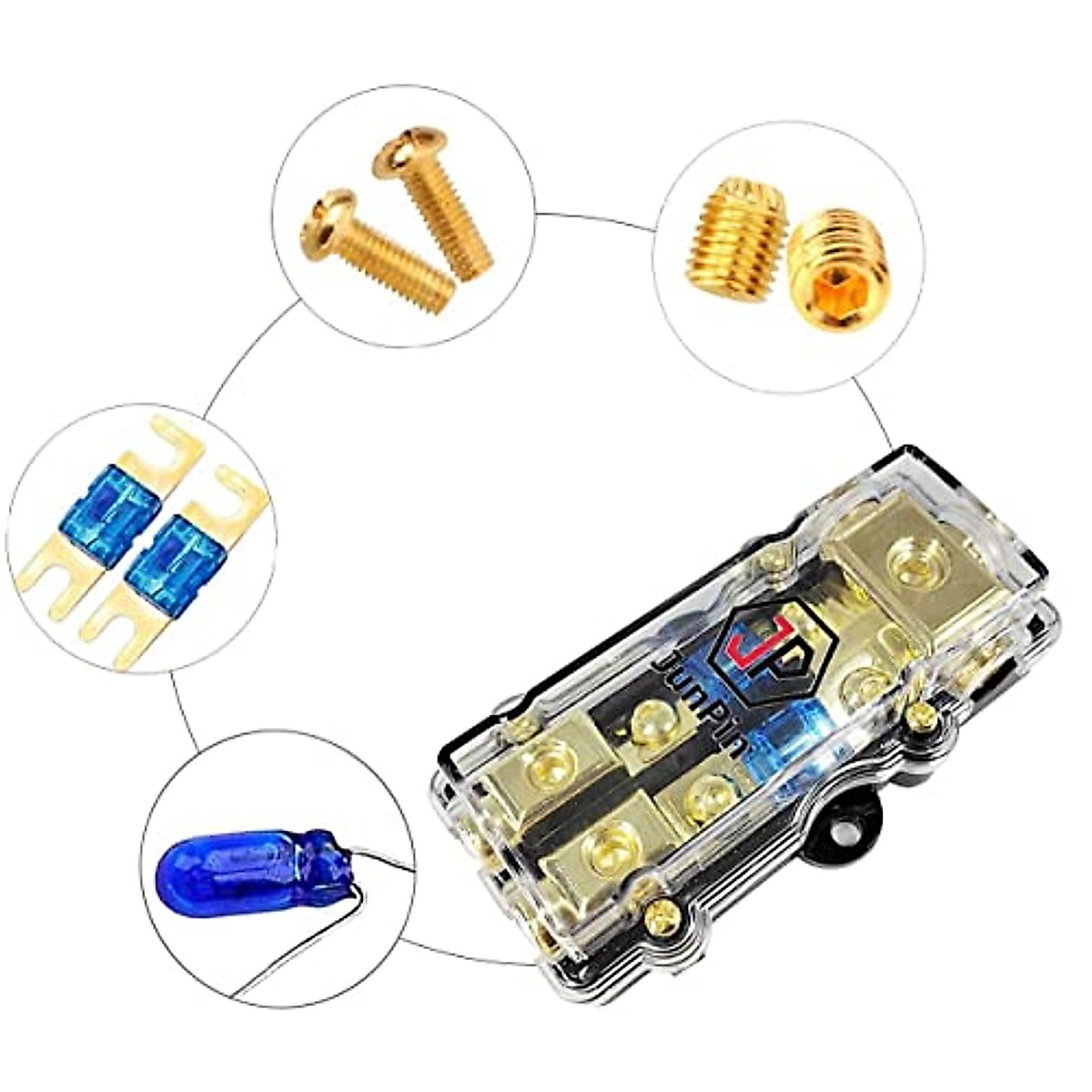 Car Stereo Audio Inline Fuse Holder Distribution Block Car Audio Fuse Holder Distribution Block 0 2 4 AWG in 4 6 8 Gauge Out
