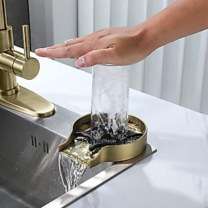 GAGALIFE Glass Rinser for Kitchen Sink, Cup Washer for Bar Sink, G86066BG (Brushed Gold)