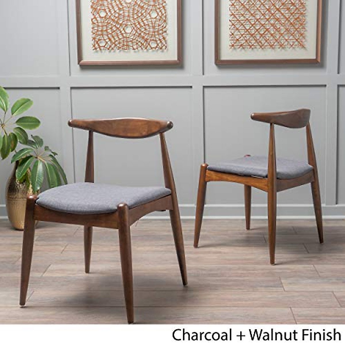 Christopher Knight Home Francie Fabric Dining Chairs, 2-Pcs Set, Charcoal