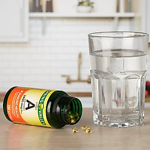 Spring Valley Vitamin A Supplement 2400 mcg- 250 Softgels Pack of 2